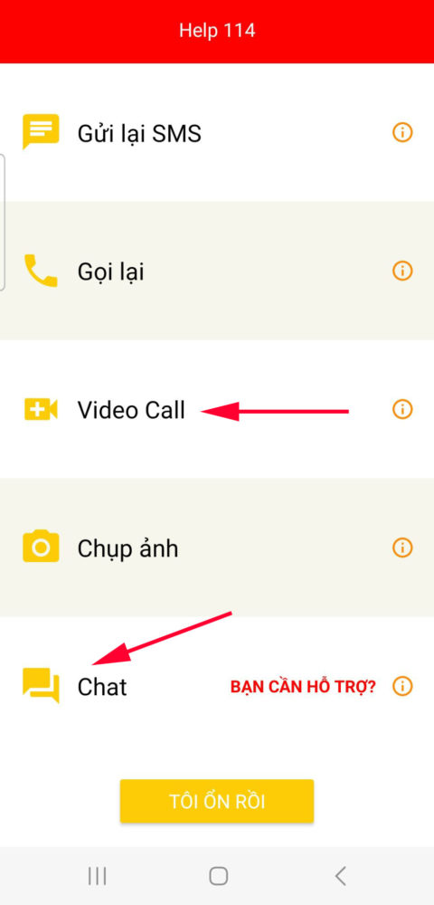 Ứng dụng Help 114